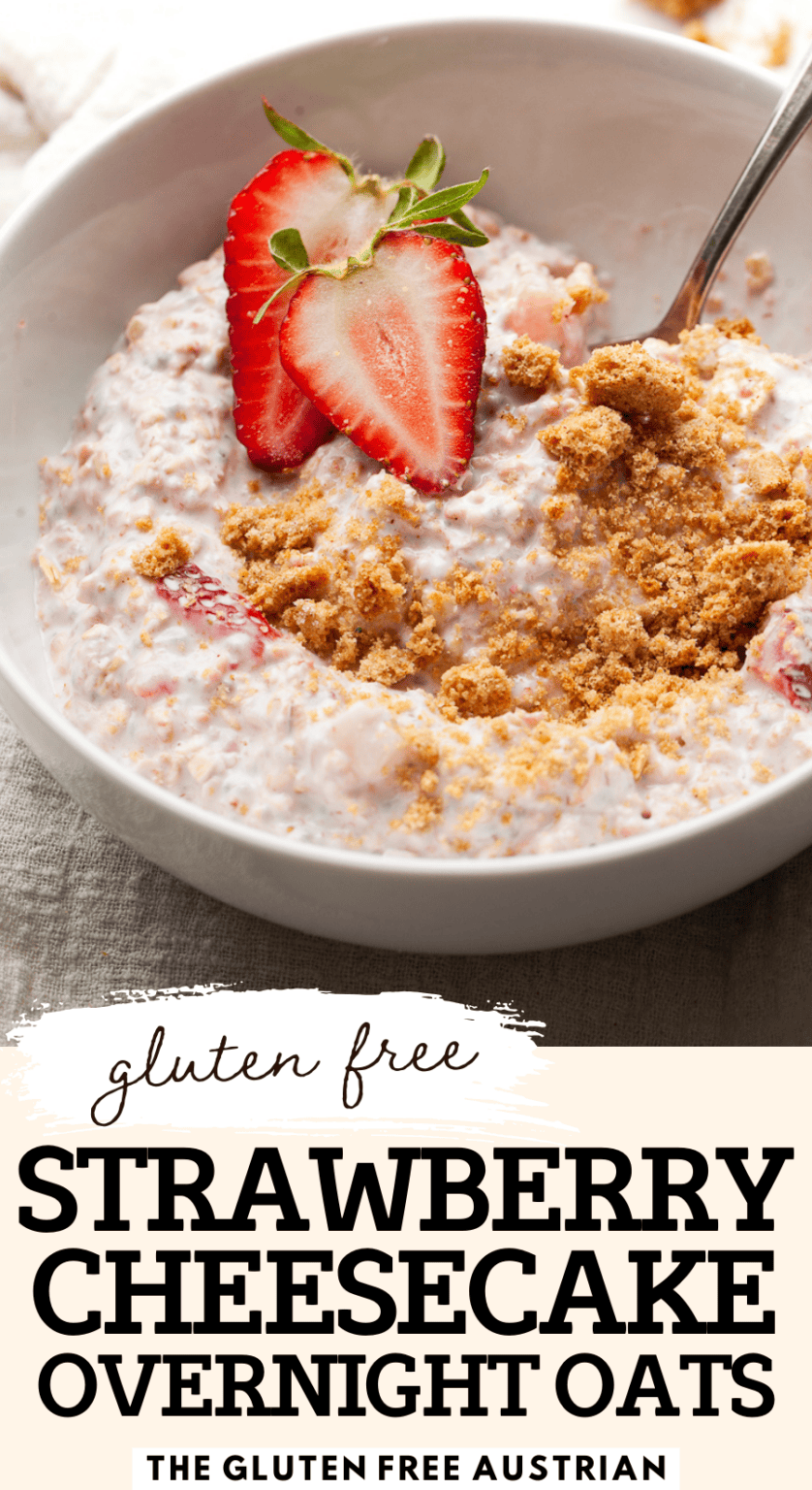 Gluten Free Strawberry Cheesecake Overnight Oats - The Gluten Free Austrian